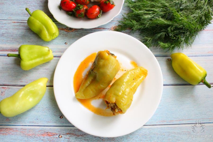 Фаршированные перцы с мясным фаршем и зеленью рецепт пошагово фото